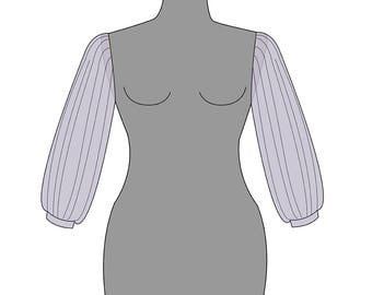Off Shoulder Flutter Sleeve PDF pattern and tutorial. DIY