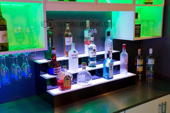 LED Illuminated Liquor Bottle Display Shelf 42 Wide