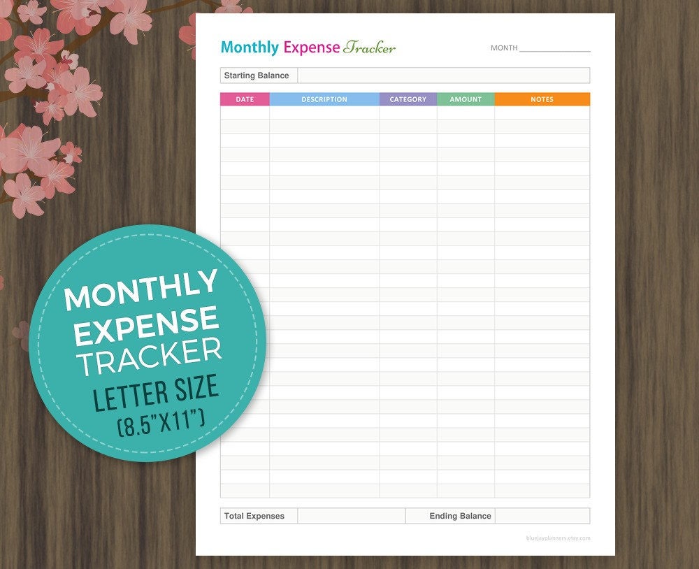 Monthly Expense Tracker Budget Planner Finance Planner