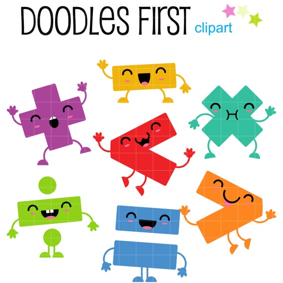 Cute Math Symbols Digital Clip Art for Scrapbooking Card