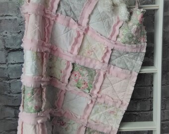 Pink gray quilt | Etsy