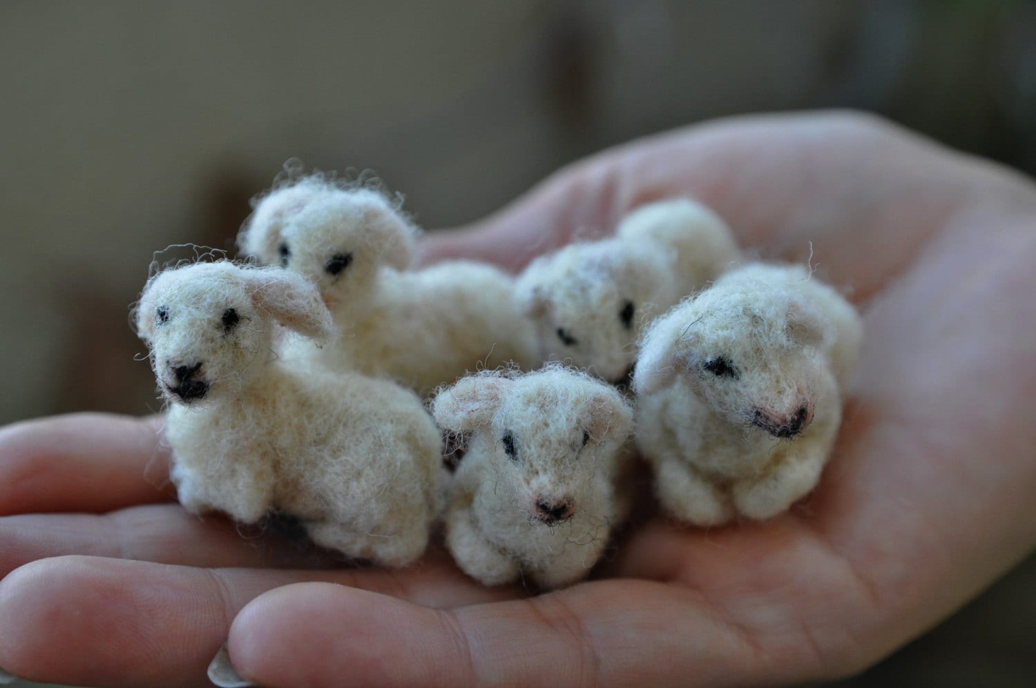 Needle felted animal Tiny lamb Needle felt animals Felted