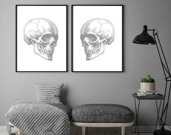 Skull art | Etsy