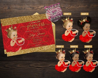 Red gold baby shower | Etsy