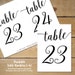 Printable Table Numbers 1-40 // Black Table Numbers for