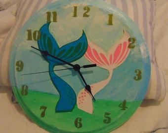 Mermaid wall clock | Etsy