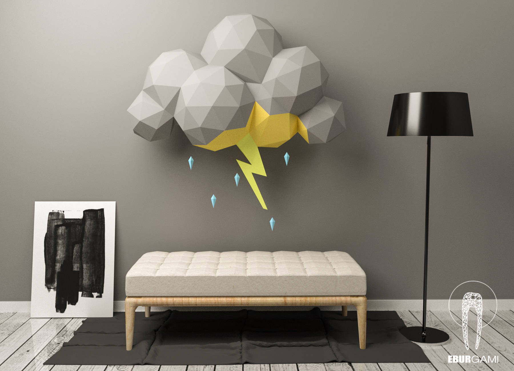 Cloud Storm Papercraft Scenography 3D Papercraft Build