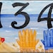 Beach house numbers Tropical Nautical Ocean house Number