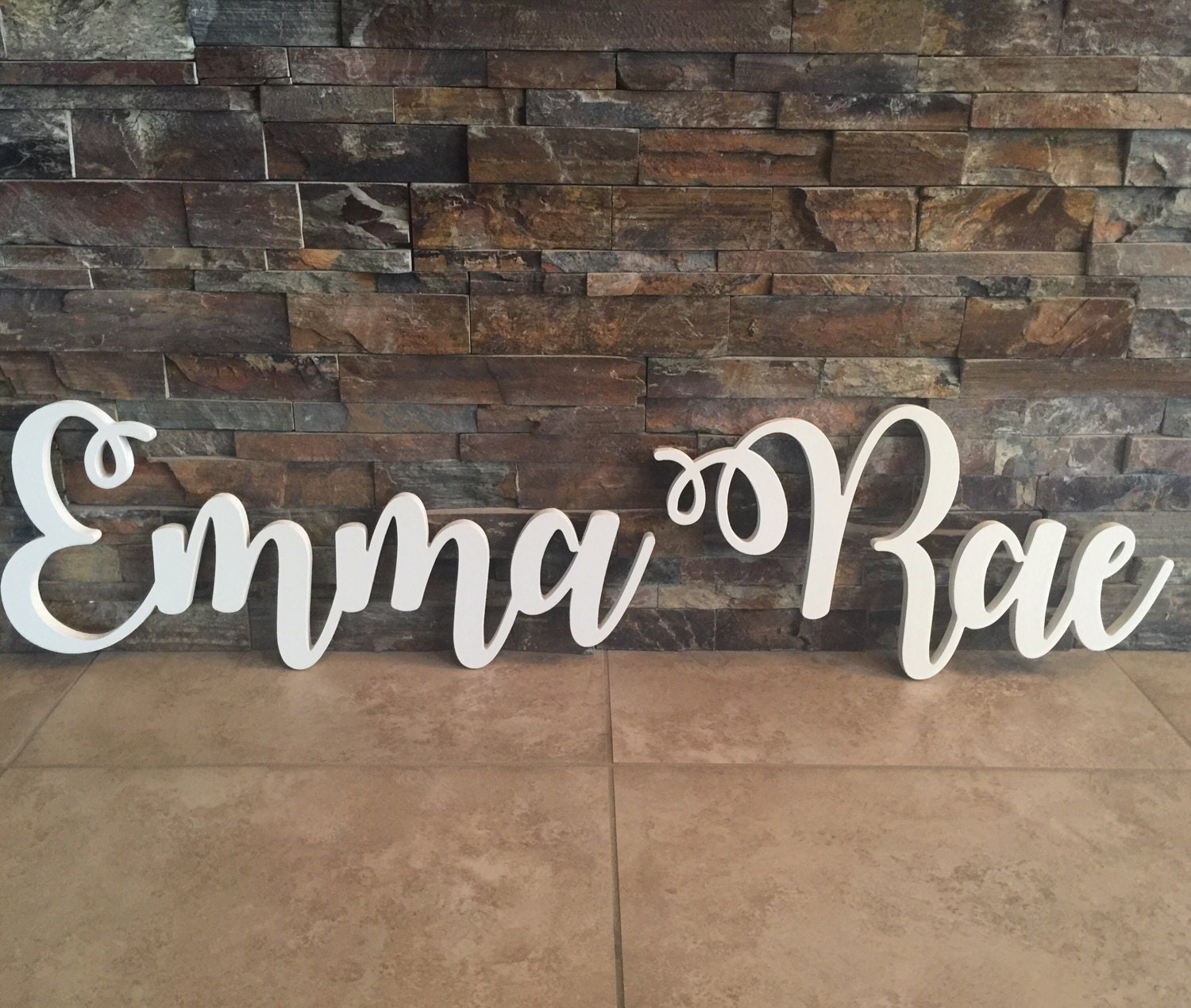 Custom Cursive CNC Name Large Family Cut Out Child Sign