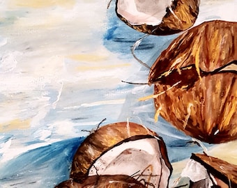 Coconut painting | Etsy