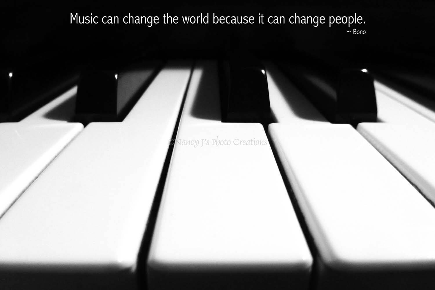 Piano Art Inspirational Quote Gift for Music Lover Piano