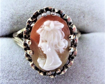 Carved shell ring | Etsy