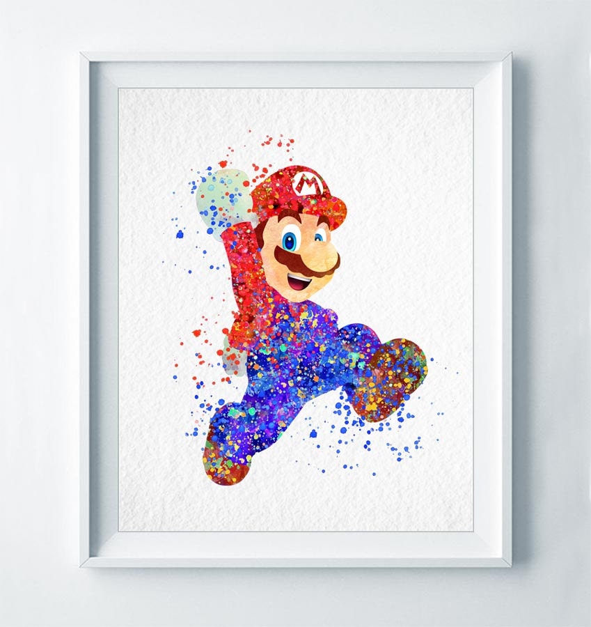 Super Mario Art Print Mario Print Nintendo Video Game Nursery