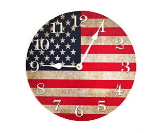 American flag clock | Etsy