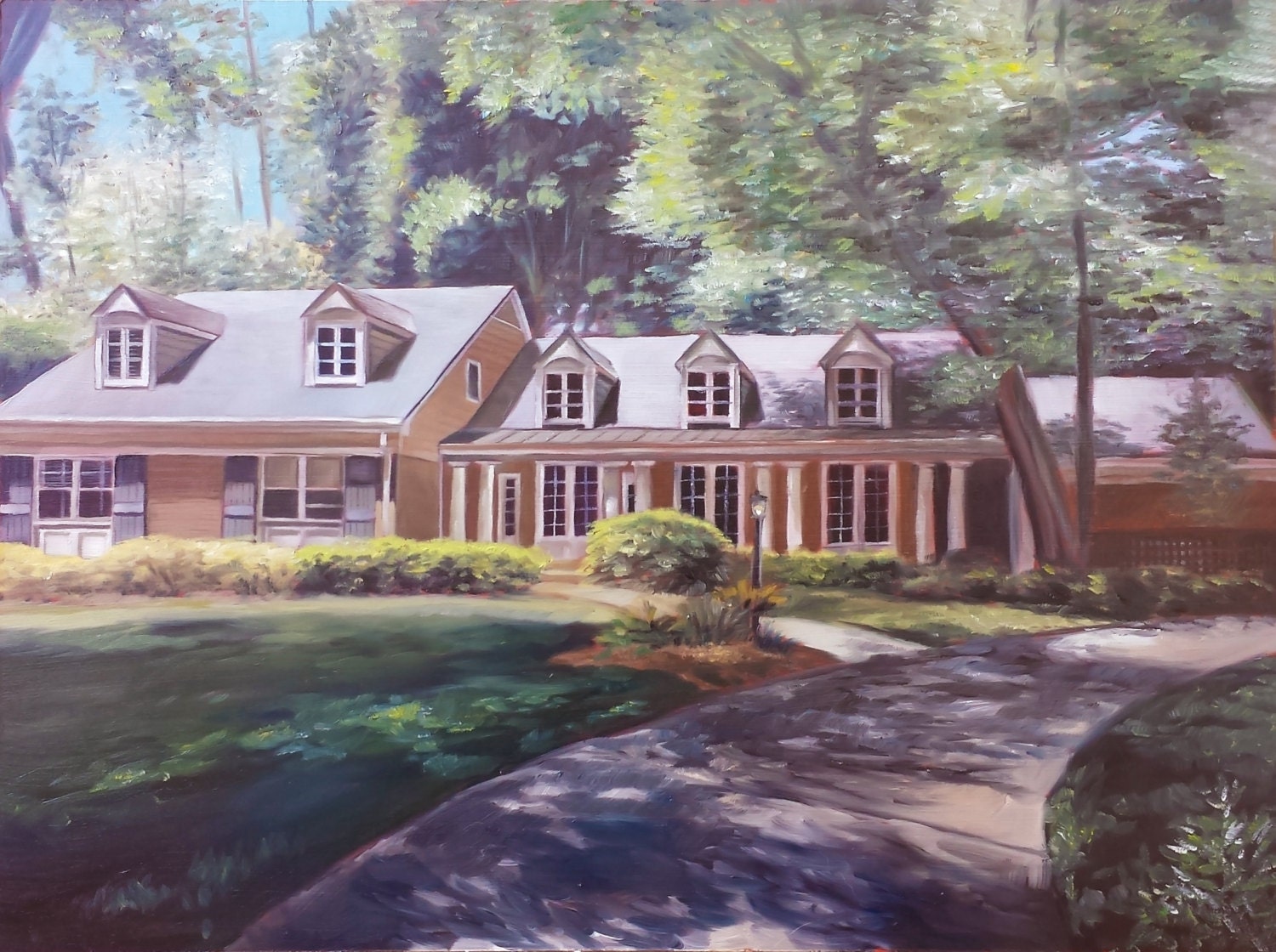 Custom House Painting from Photo - CUSTOM HOUSE POTRTRAIT - Oil ...