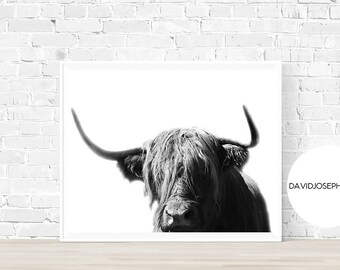 Bull print | Etsy