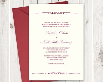 Red wedding invites | Etsy