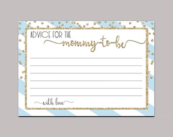 INSTANT UPLOAD Baby Shower Game Advice Cards For The Mom to