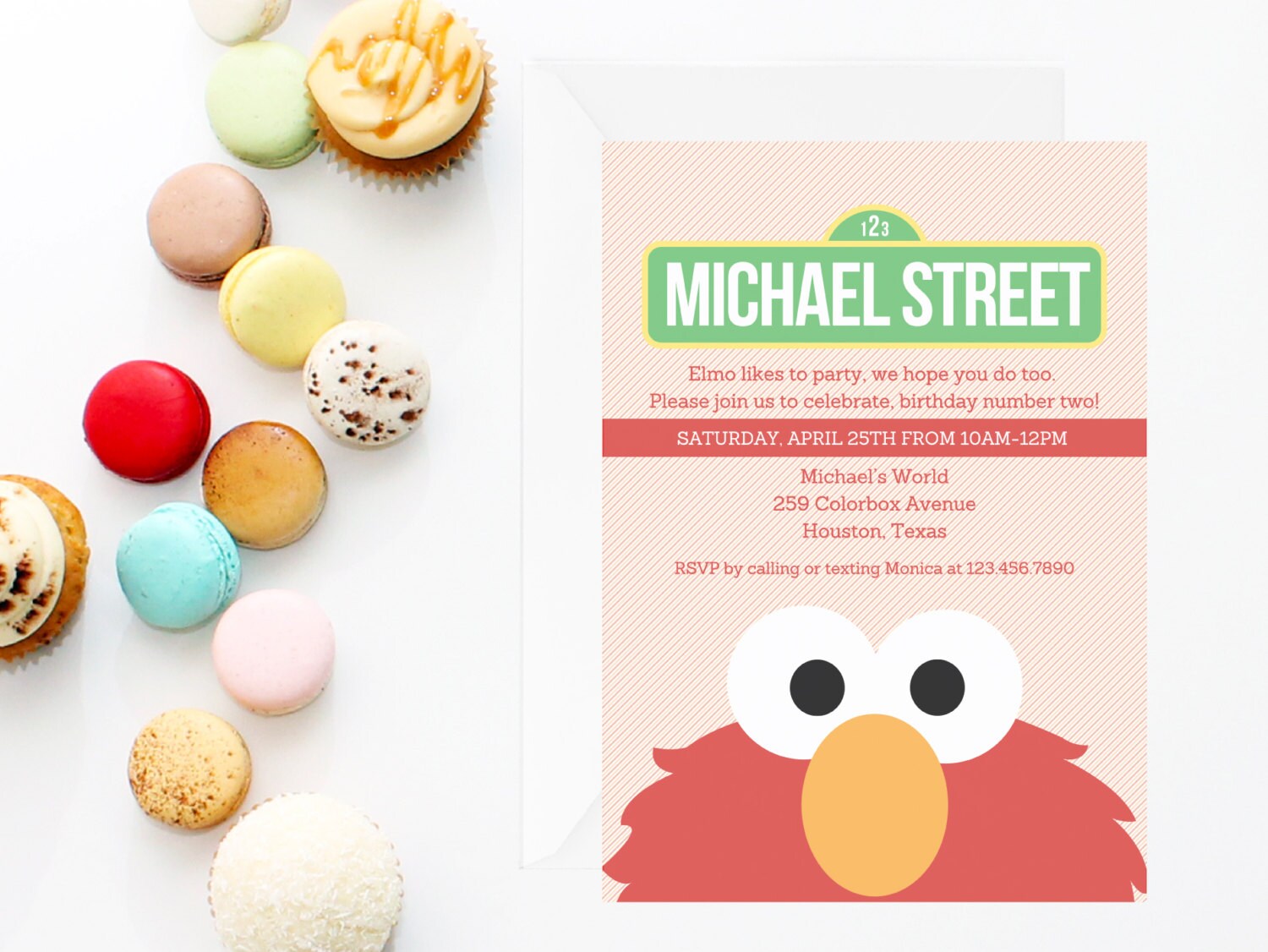 Elmo Invitation Elmo Invite Elmo Birthday Party Invitation