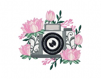 Camera embroidery | Etsy