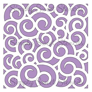 Swirl stencil | Etsy