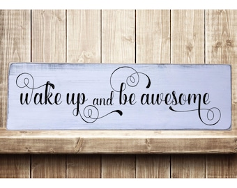 Wake up sign | Etsy