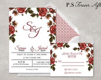 Red wedding invites | Etsy