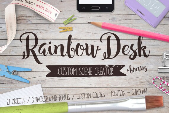 Rainbow Desk Custom Scene Creator/ Styled Desk/ Custom Scene/