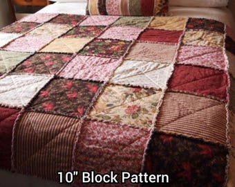 Queen size rag quilt | Etsy