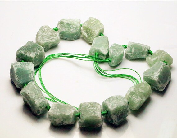 natural raw green jade beadsraw gemstone beads healing stone
