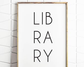 Library wall art | Etsy