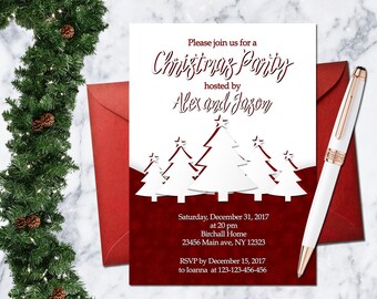 Christmas invitation | Etsy