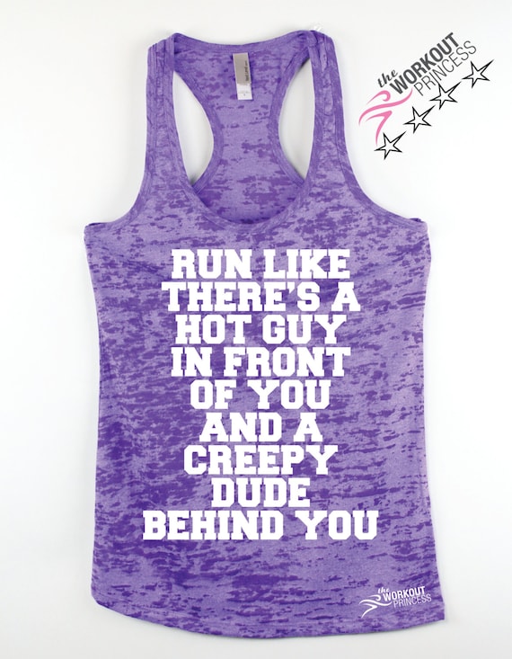 Running Tank Tops Funny Workout Tank Purple Run Like