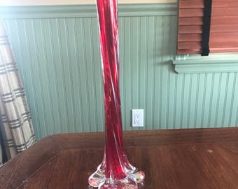 Twisted glass vase | Etsy