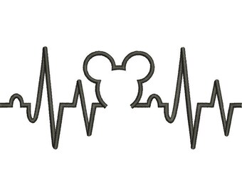Mickey heartbeat | Etsy