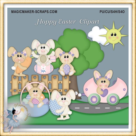 Easter Clipart Spring Bunny for Commercial Use Digital