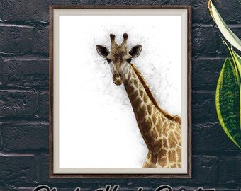 Giraffe art | Etsy
