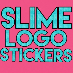 Slime logo stickers | Etsy