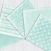 Blue Floral Digital Paper Pack Instant Download Aqua Mint
