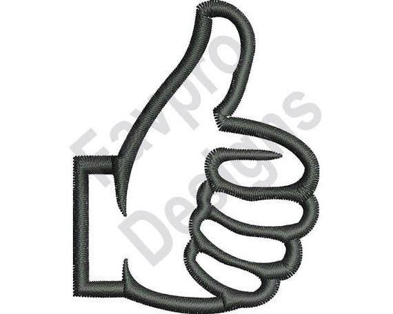 Thumbs Up Outline Machine Embroidery Design