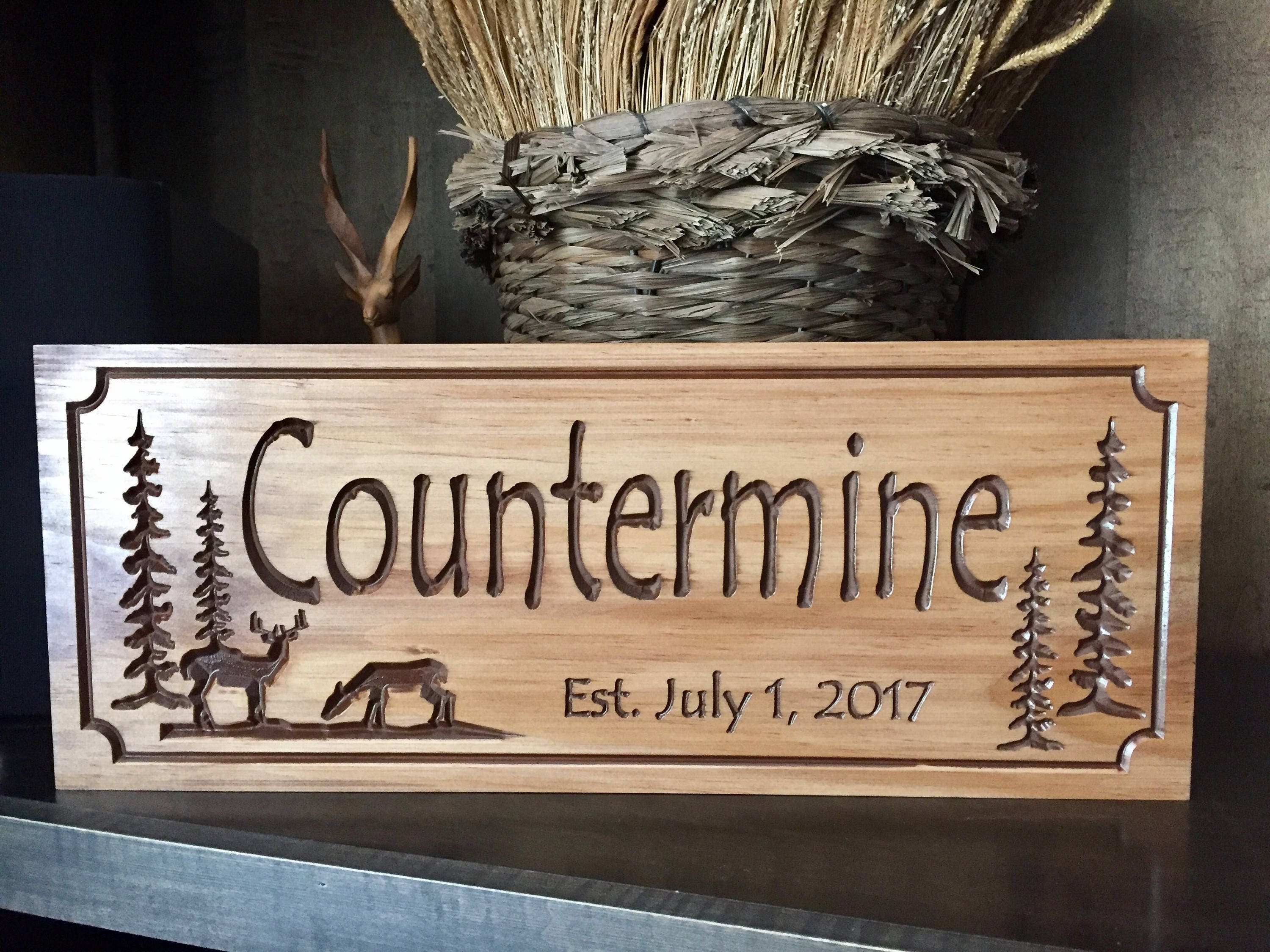 Personalized Cabin Signs Rustic Family Last Name Welcome Pine