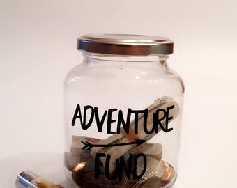 World Map Money Jar Travel Fund 1 Gallon Glass Jug with