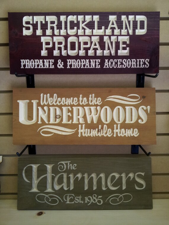 Personalized CNC Routed Carved Wood Sign Select Pine