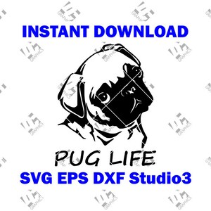 Pug svg | Etsy