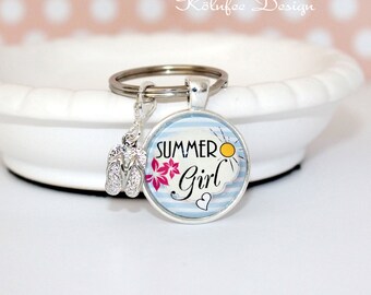 Starfish Key Fob Summer Keychain Gifts Under 10 Wristlet