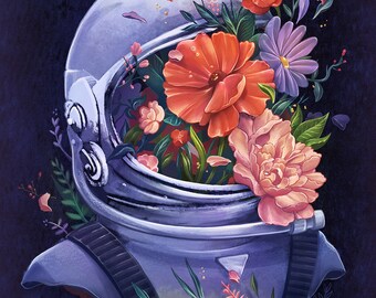 Astronaut painting | Etsy