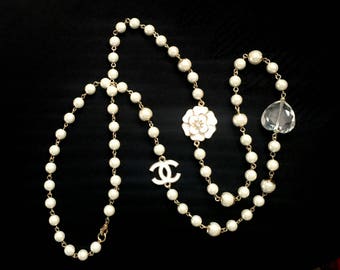 Chanel pearl necklace | Etsy