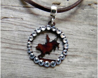 Bull Rider Necklace Western Jewelry hand cut coin