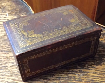 Antique leather box | Etsy