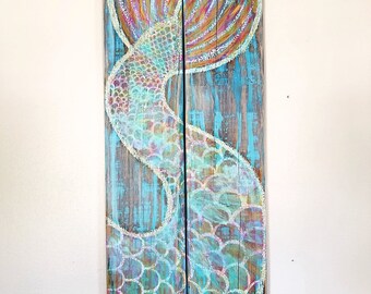Large wooden mermaid | Etsy